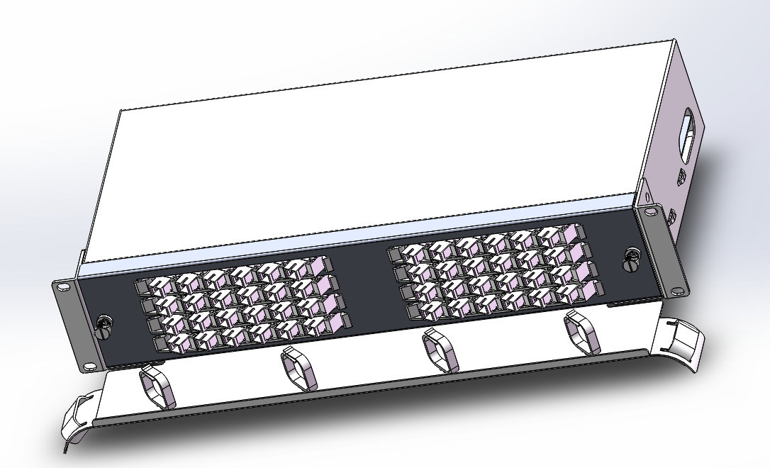 96 Cores Fiber Optic Termination Box Drawer Type 19"Subrack Loaded With ...